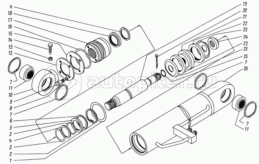 TО-18A.06.01.000 Гидроцилиндр ковша Амкодор-ТО-18А — купить, цены в ...