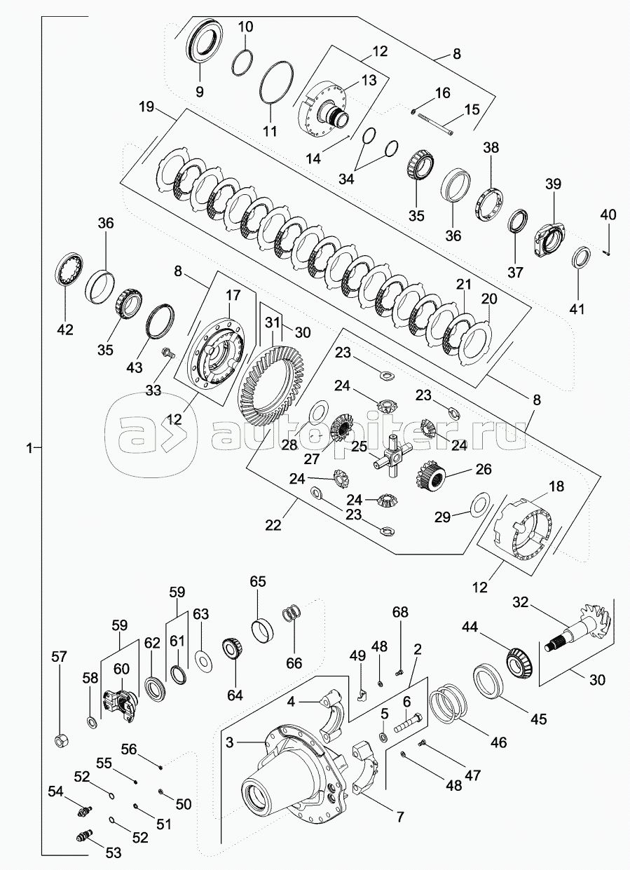 CARRIER AND DIFFERENTIAL - MFD, 12 BOLT HUB, WITH DIFFERENTIAL LOCK MX ...