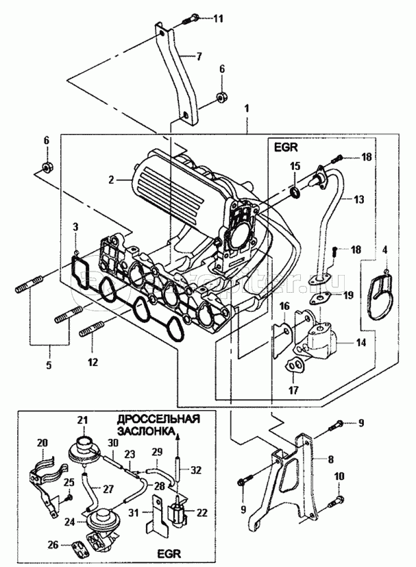 Впускной коллектор Matiz II — купить, цены в интернет-магазине Автопитер