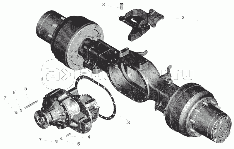 Мост задний МАЗ-543208. Установка редуктора и элементов подвески МАЗ ...