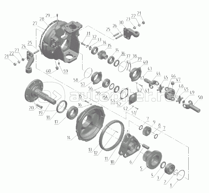 Редуктор конечной передачи переднего ведущего моста (1222-2300020-05 ...