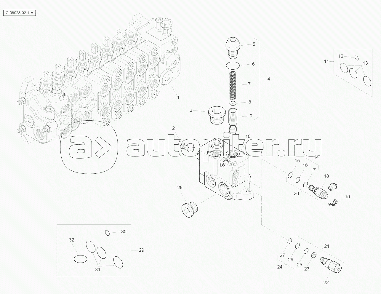 Digger Valve - Sideshift - without Digger - Mechanical TLB-990 Tier 3 — купить, цены в интернет ...